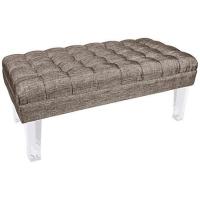 China Indoor Ottoman Bench Upholstered Velvet Pink Red Green for sale