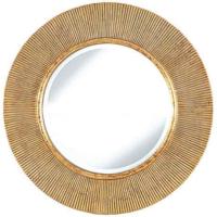 China Antique Gold Bathroom Wall Mirror 34 Inch Round Stereoscopic Sunburst for sale
