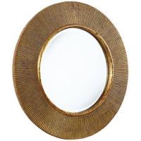 China Antique Gold Bathroom Wall Mirror 34 Inch Round Stereoscopic Sunburst for sale