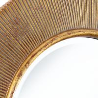 China Round Oval sunburst Gold Wall Mirror For Bathroom Decorative for sale
