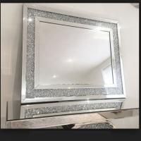 China Glass LED Crystal Bedroom Wall Mirror Decorative Full Length Home Furniture for sale