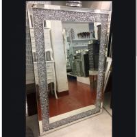 China Glass LED Crystal Bedroom Wall Mirror Decorative Full Length Home Furniture for sale