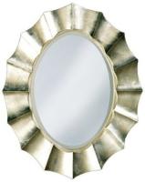 China Metal Frame Sunflower Round Wall Mirror 24 X 36 Antique Gold For Dressing Room for sale