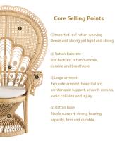 China Wooden Rattan Arm Chair Outdoor Wicker Peacock Furniture for sale