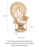 China Wooden Rattan Arm Chair Outdoor Wicker Peacock Furniture for sale