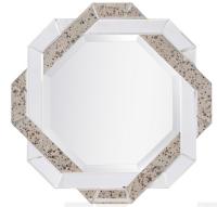 China Antique Brass Arched Wall Mirror Oversized Round 100cm for sale