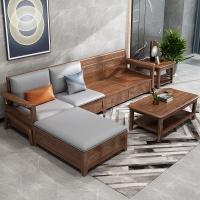 China Teak Solid Wooden 7 Seater Sofa Set Modular Lounge With Leather Upholstery for sale