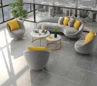 China Parlor Rest Area Reception Chair Set With Customized Size And Three Seat Velvet Couch for sale