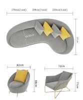 China Parlor Rest Area Reception Chair Set With Customized Size And Three Seat Velvet Couch for sale