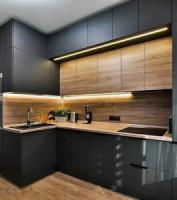 China Corner Kitchen MDF Cabinets Pantry White Black Modular for sale