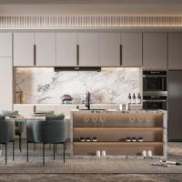 China Aluminium Modular Corner Cabinet Solutions Melamine Kitchen Cabinets for sale