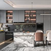 China ISO9001 Modern Wood Prefab Kitchen Cabinets Solution Assembled for sale