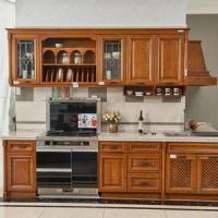China Custom Kitchen Alder Wood Cabinets Pantry Set For Modern Home for sale