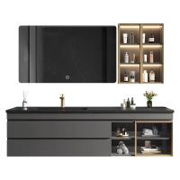China Wall Mounted Modern Bathroom Cabinets For Cloakroom Makeup 54 Inch for sale