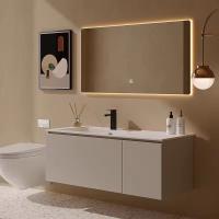 China Modern Rectangle Sink Vanity Unit Cabinet Combo For Bathroom Restroom for sale