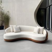 China Italian Velvet Sofa Fabric Leisure Curved Couch Set Modern Unique Living Room Sofa For Modern Lounge for sale