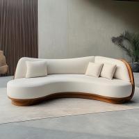 China Italian Velvet Sofa Fabric Leisure Curved Couch Set Modern Unique Living Room Sofa For Modern Lounge for sale