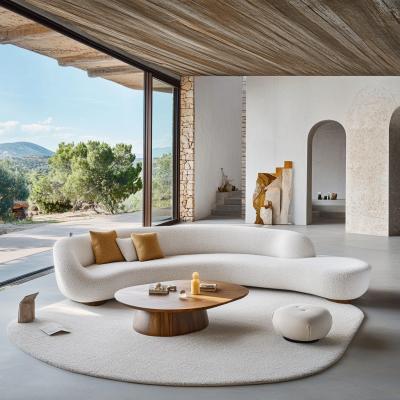 China NO Inflatable Modern Design Sectional Sofa Set With Corner Style And Curved Modular Velvet Fabric for sale