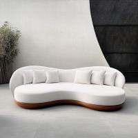China NO Inflatable Modern Design Sectional Sofa Set With Corner Style And Curved Modular Velvet Fabric for sale