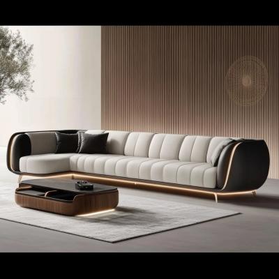 China Modern Upholstered 2 3 Seater Sofa Light Luxury Living Room Lounge Loveseat Sofas Leather Couch Set Furniture for sale