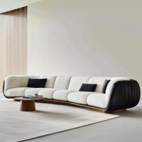 China Modern Sofa Set 3-Seat Soft Bay Living Room Sitting Couch Boucle Fabric White Furniture Filling Material FOAM for sale
