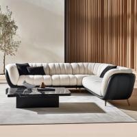 China Modern Sofa Set 3-Seat Soft Bay Living Room Sitting Couch Boucle Fabric White Furniture Filling Material FOAM for sale