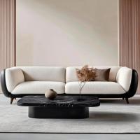 China Modern Sofa Set 3-Seat Soft Bay Living Room Sitting Couch Boucle Fabric White Furniture Filling Material FOAM for sale