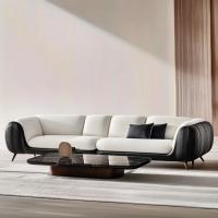 China Modern Sofa Set 3-Seat Soft Bay Living Room Sitting Couch Boucle Fabric White Furniture Filling Material FOAM for sale