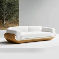 China Modern Design Walnut Wood Base 2 Reclining Luxury Curved Modular Sofa For Hotel Bedroom Furniture And Interior Design for sale