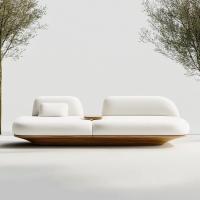 China Modern Design Walnut Wood Base 2 Reclining Luxury Curved Modular Sofa For Hotel Bedroom Furniture And Interior Design for sale