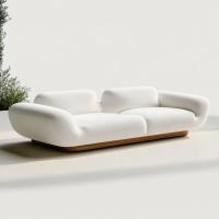 China Modern Design Walnut Wood Base 2 Reclining Luxury Curved Modular Sofa For Hotel Bedroom Furniture And Interior Design for sale