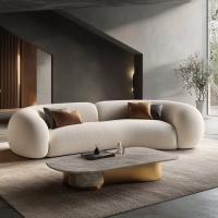 China Fabric Covered Density Sponge-Filled Solid Wood Frame Sofa Set For Contemporary Design Home Furniture Villa Living Room for sale
