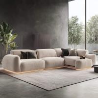 China Curved Modular Boucle Fabric Decor Sofa Cozy Sectional Floor Corner Sofa Furniture Modern Living Room Set for sale