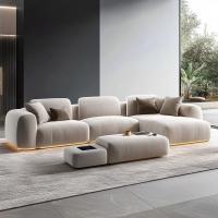 China Curved Modular Boucle Fabric Decor Sofa Cozy Sectional Floor Corner Sofa Furniture Modern Living Room Set for sale