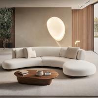 China Tufted Back Modern Walnut Wood Floor Corner Sofa With Special-Shaped Corner Leg Design And Imperial Concubine Technology for sale