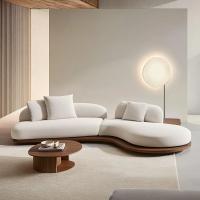 China Japanese Design Home Walnut-Colored Sofa Set Featuring Wood Legs And No-Wash Tech Fabric for sale