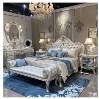 China Modern Double Bed Master Bedroom Luxury French Light Luxury Princess Bed Solid Wood Wedding Bed for sale