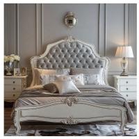 China Modern Double Bed Master Bedroom Luxury French Light Luxury Princess Bed Solid Wood Wedding Bed for sale