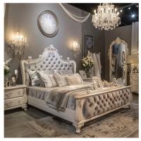 China Modern Double Bed Master Bedroom Luxury French Light Luxury Princess Bed Solid Wood Wedding Bed for sale