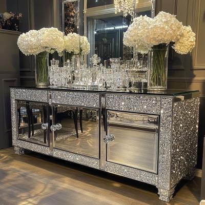 China Custom TV Stand Set Latest Design Mirrored TV Console Stand For Modern Luxury Home Decor And Living Room Wooden TV Stands for sale