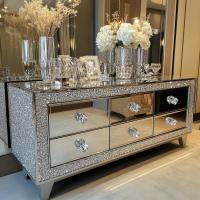 China Custom TV Stand Set Latest Design Mirrored TV Console Stand For Modern Luxury Home Decor And Living Room Wooden TV Stands for sale
