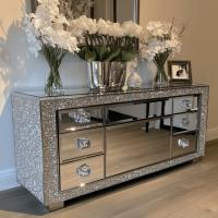 China Custom TV Stand Set Latest Design Mirrored TV Console Stand For Modern Luxury Home Decor And Living Room Wooden TV Stands for sale