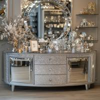 China Custom TV Stand Set Latest Design Mirrored TV Console Stand For Modern Luxury Home Decor And Living Room Wooden TV Stands for sale