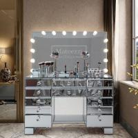 China Wooden Makeup Vanity Dressing Table Set With Drawer And Mirror In Customized Color Wood for sale
