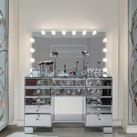 China Wooden Makeup Vanity Dressing Table Set With Drawer And Mirror In Customized Color Wood for sale
