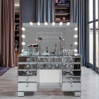 China Wooden Makeup Vanity Dressing Table Set With Drawer And Mirror In Customized Color Wood for sale