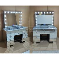 China Wooden Makeup Vanity Dressing Table Set With Drawer And Mirror In Customized Color Wood for sale