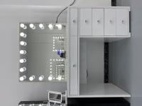 China Y Packing Modern Dressing Table With Light Mirror Bedroom Vanity Dresser Makeup Desktop Led Mirrors Set Drawers Dressers for sale