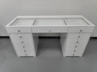 China Y Packing Modern Dressing Table With Light Mirror Bedroom Vanity Dresser Makeup Desktop Led Mirrors Set Drawers Dressers for sale