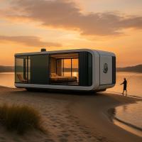 China Modern 20FT/40FT Steel Prefab Pod Contemporary Prefabricated House Living Room Bedroom Mobile Container Space Capsule for sale